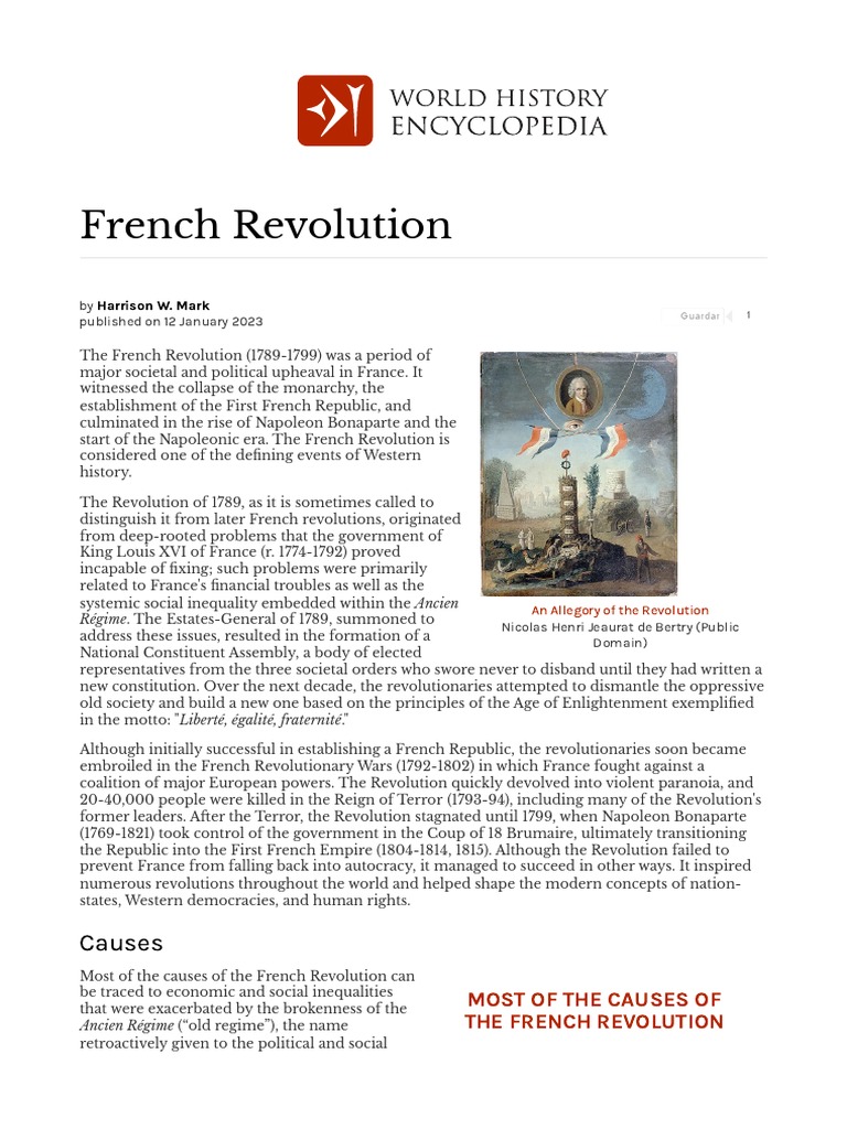 Causes of the French Revolution | PDF | French Revolution | First ...