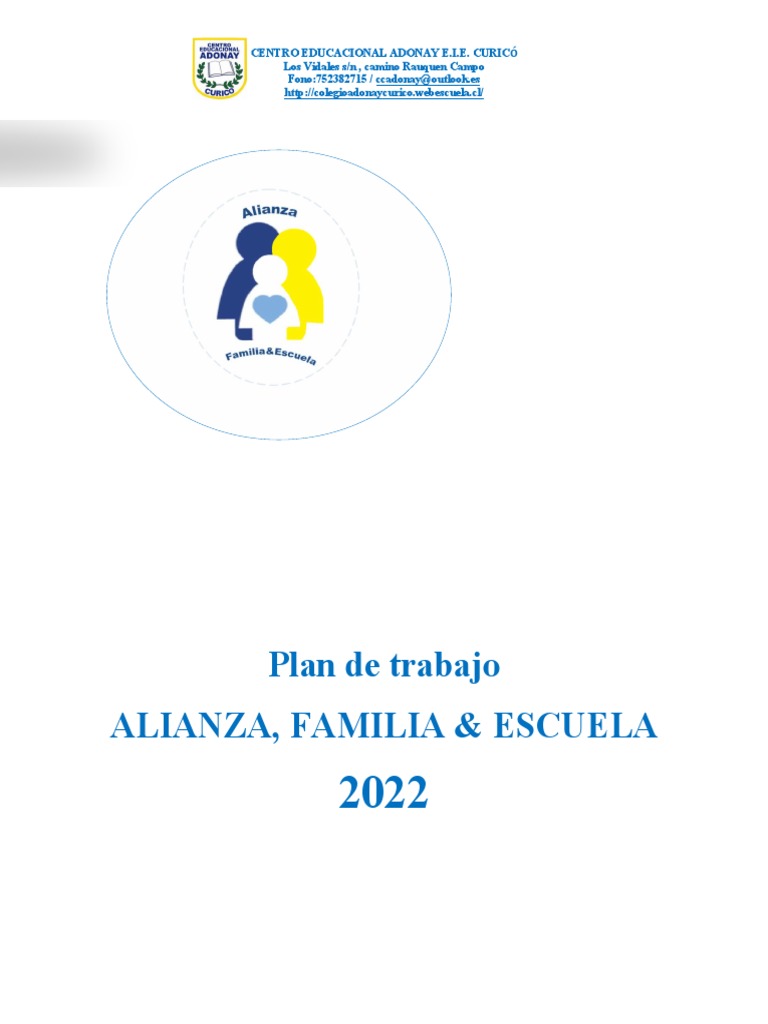 Plan Alianza Escuela Familia 2022 | PDF | Aprendizaje | Motivación