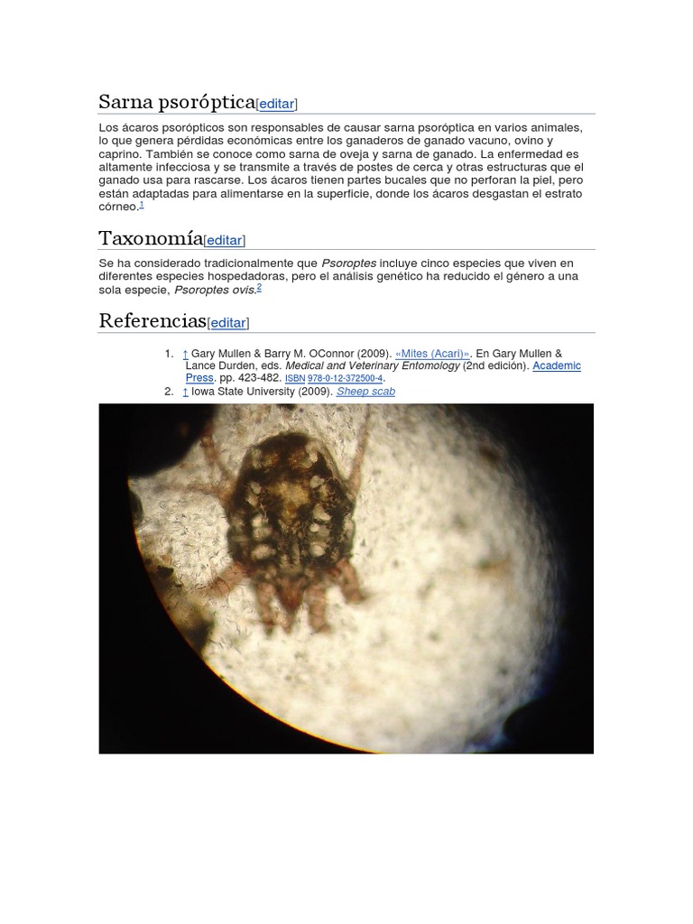 Sarna Psoróptica | PDF