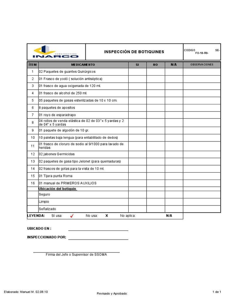 Se-Fo-18-R0 - Botiquin | PDF Se-Fo-18-R0 - Botiquin | PDF
