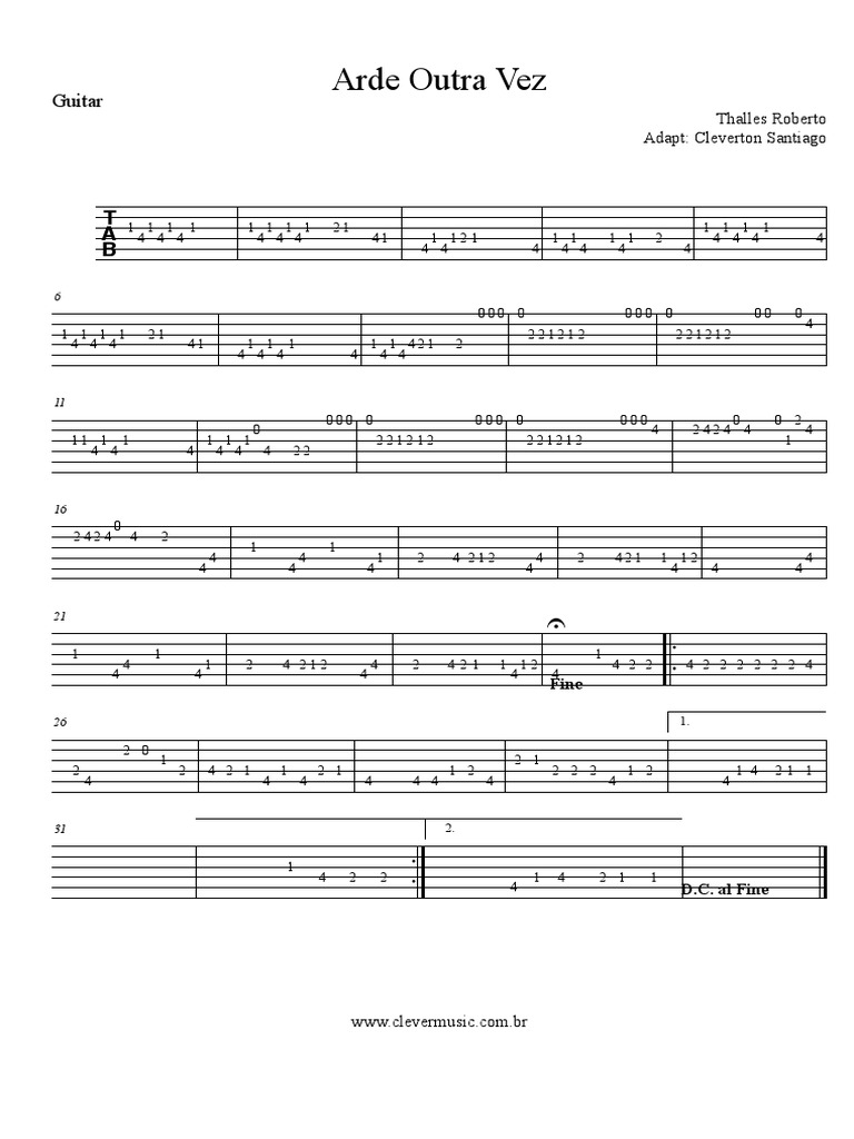 Arde Outra Vez MElodica - Guitar | PDF