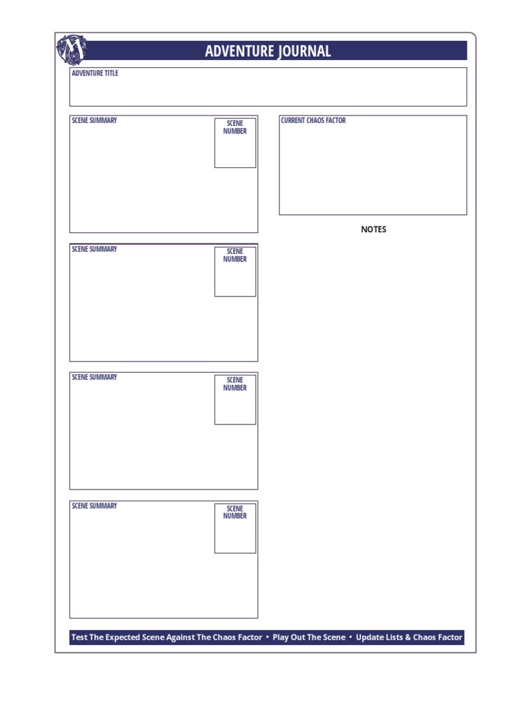 Mythic GME 2e Adventure Sheet | PDF