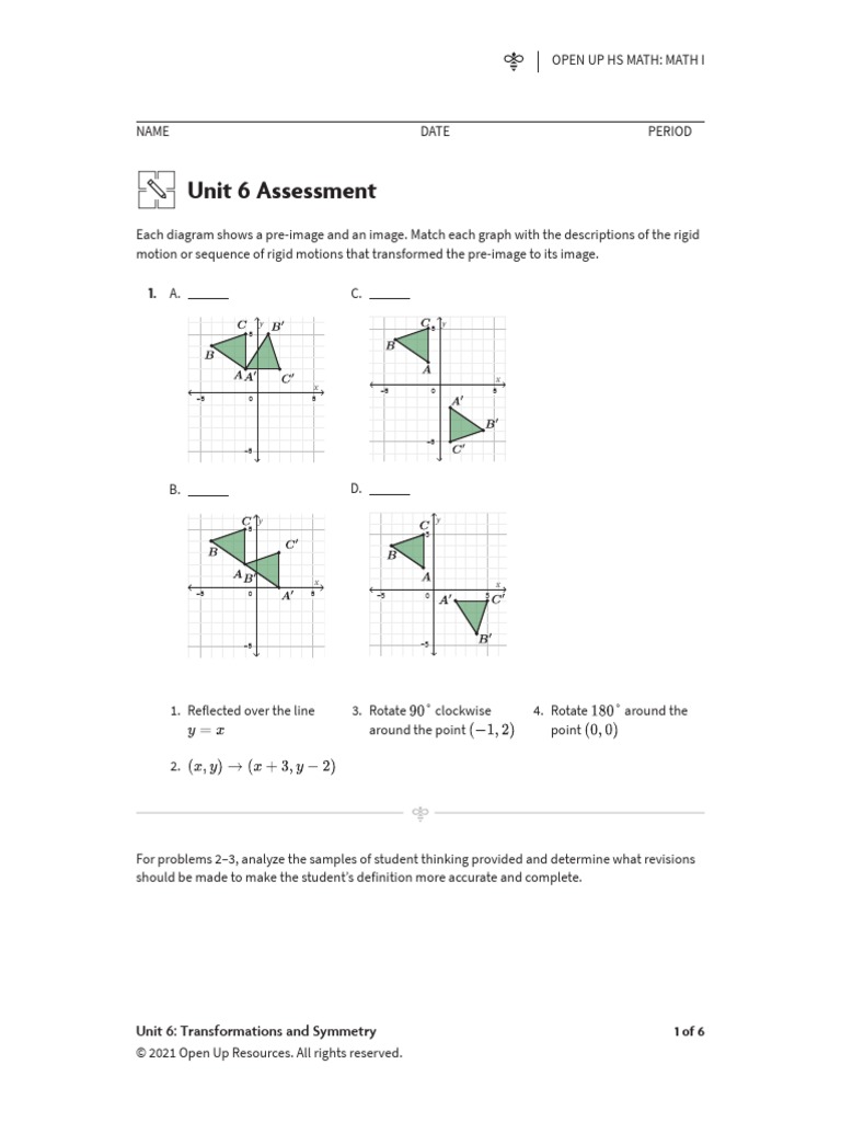 Integrated - Math 1.unit 6.unit Assessment | PDF | Rectangle ...