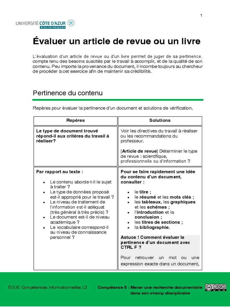Évaluer la pertinence des documents académiques | PDF | Document ...