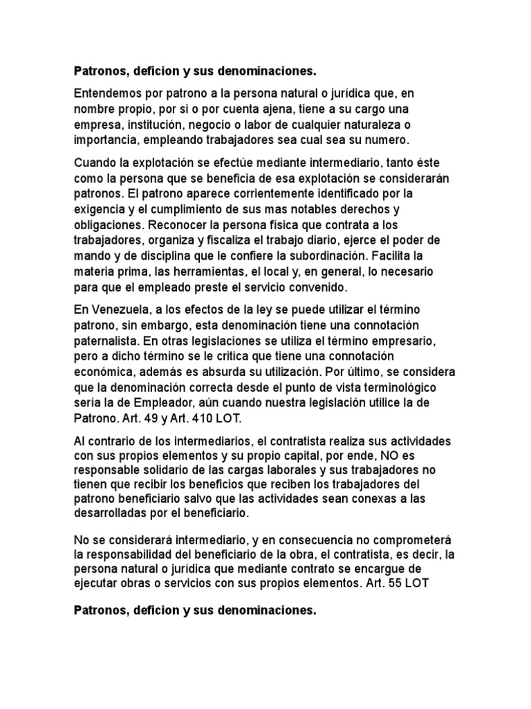 Patronos | PDF | Derecho laboral