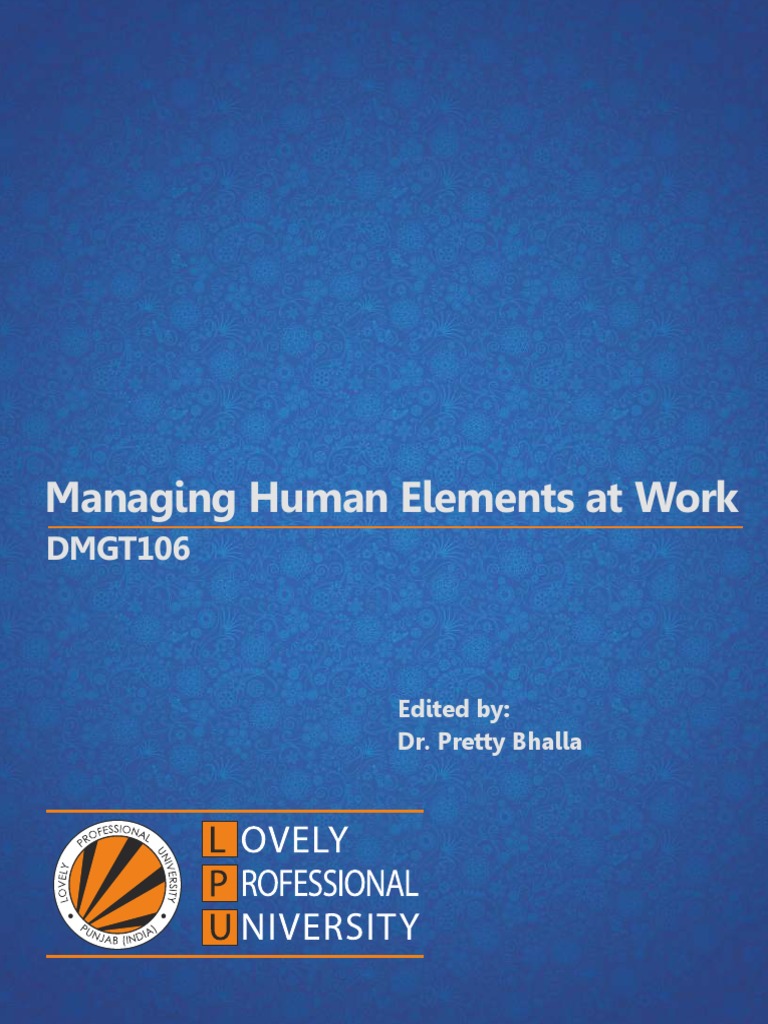 Dmgt106 Managing Human Elements at Work | PDF | Human Resource Management | Human Resources