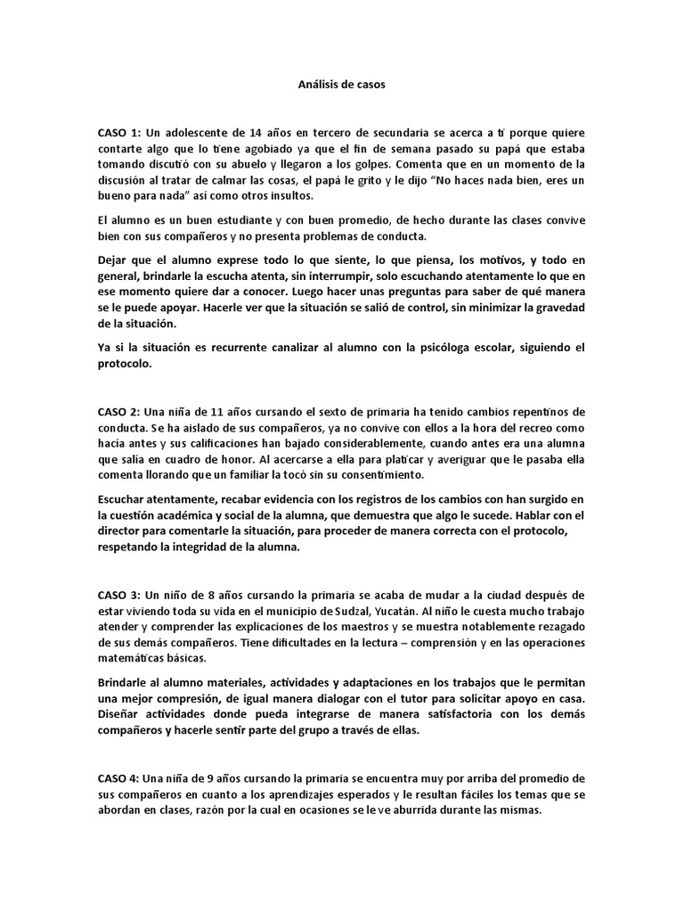 Análisis de Casos | PDF | Cognición