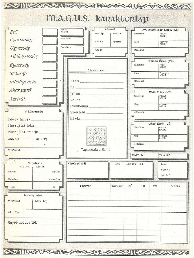 KKUK Karakterlap | PDF