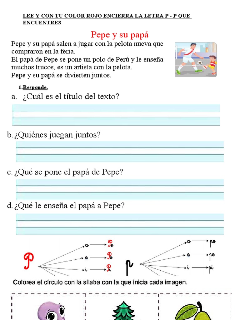 Fichas Letra P | PDF