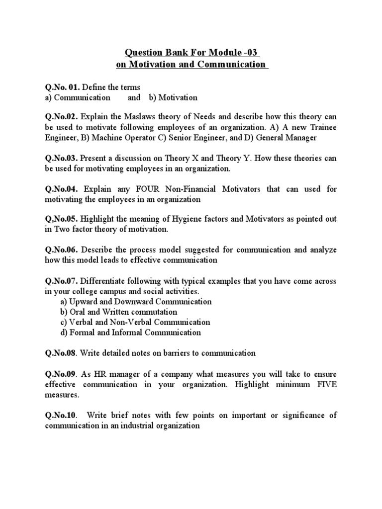 HRM Question Bank 2022 23 Module 03 | PDF | Career & Growth | Business