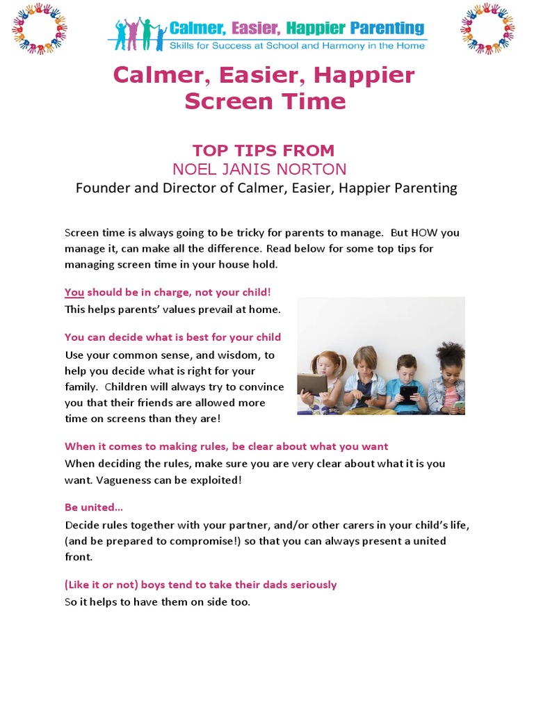 Calmer-Easier-Happier-Screen-Time-Advice | PDF | Sleep | Behavioural ...