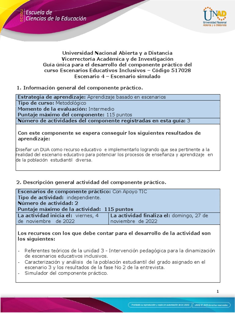 Guía Única para El Desarrollo Del Componente Práctico - Escenario 4 ...