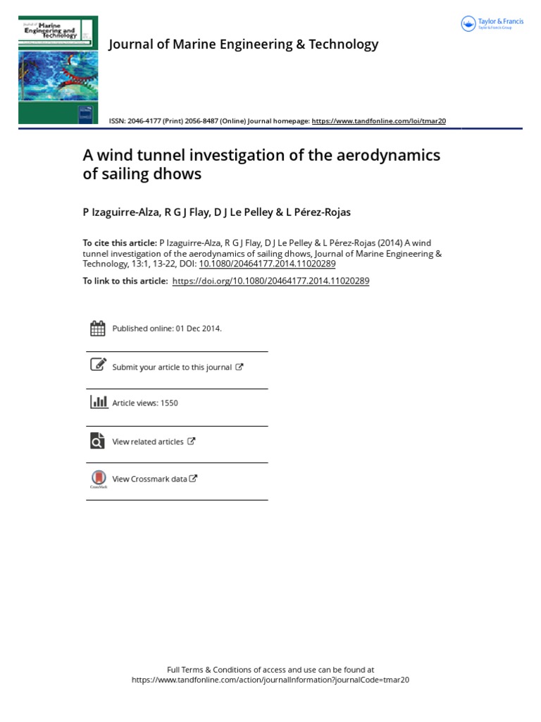 Aerodynamics of Sailing Dhows Explored | PDF | Sail | Mast (Sailing)