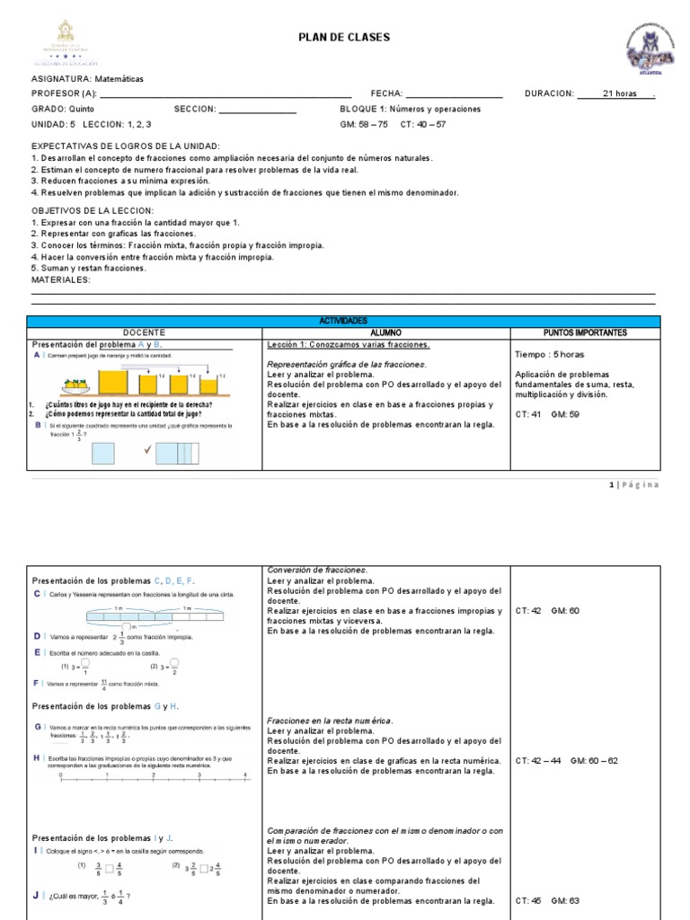Planificacion Matematicas 5to Grado | PDF | Triángulo | Decimal