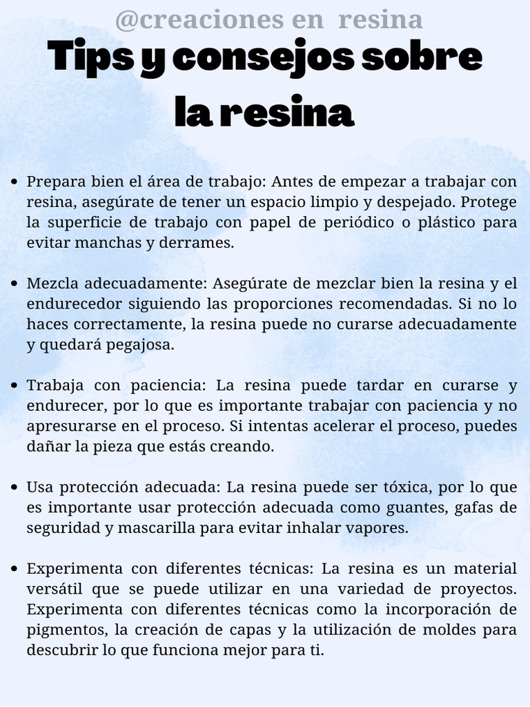 Tips, Consejos y Mas. Resina | PDF | Pinturas | Pintar