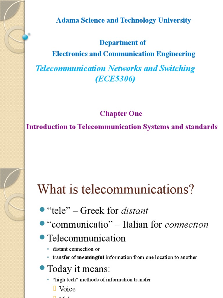 1.1. Introduction To Telecommunication | PDF | Standardization | Telecommunications