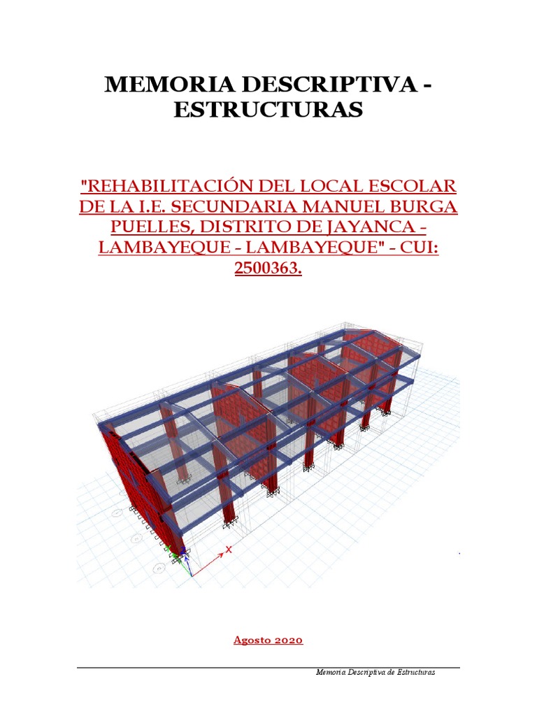 Memoria Descriptiva Estructuras | PDF | Hormigón | Fundación (Ingeniería)