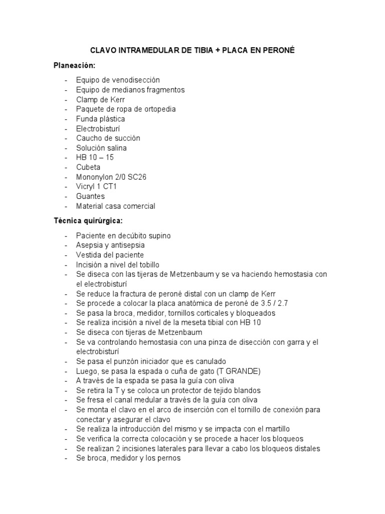 Clavo Intramedular de Tibia | PDF