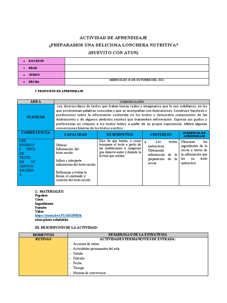 Actividad de Aprendizaje Miercoles 26 Miliesa | PDF | Aprendizaje | Las emociones