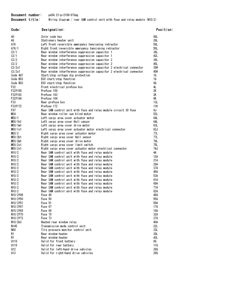 Rear SAM Wiring Sheet 7 With OBD Port | PDF