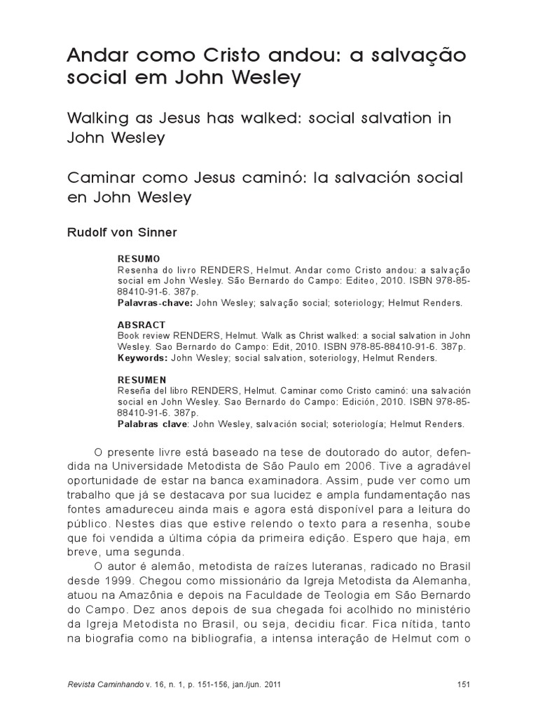 Andar Como Cristo Andou A Salvacao Social em John | PDF | Teologia ...