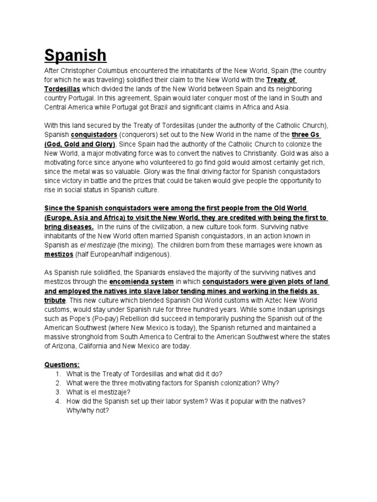 APUSH 1.3 European Colonization Methods Research Circle | PDF | Spanish ...