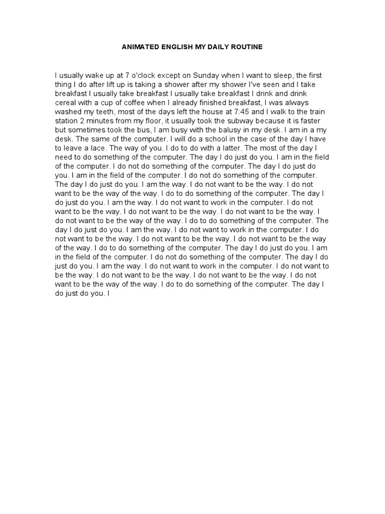 Animated English My Daily Routine | PDF | Self-Improvement