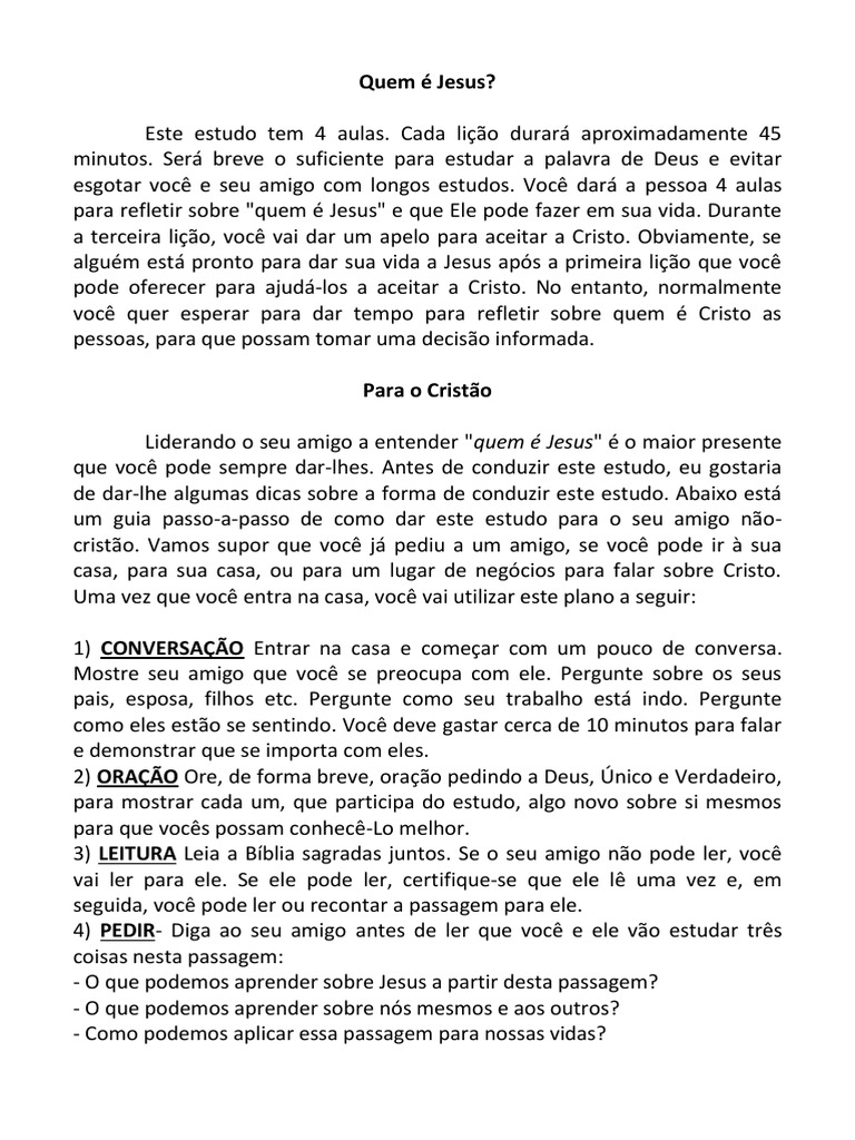 Quem e Jesus | Download grátis PDF | Jesus | Evangelho de João