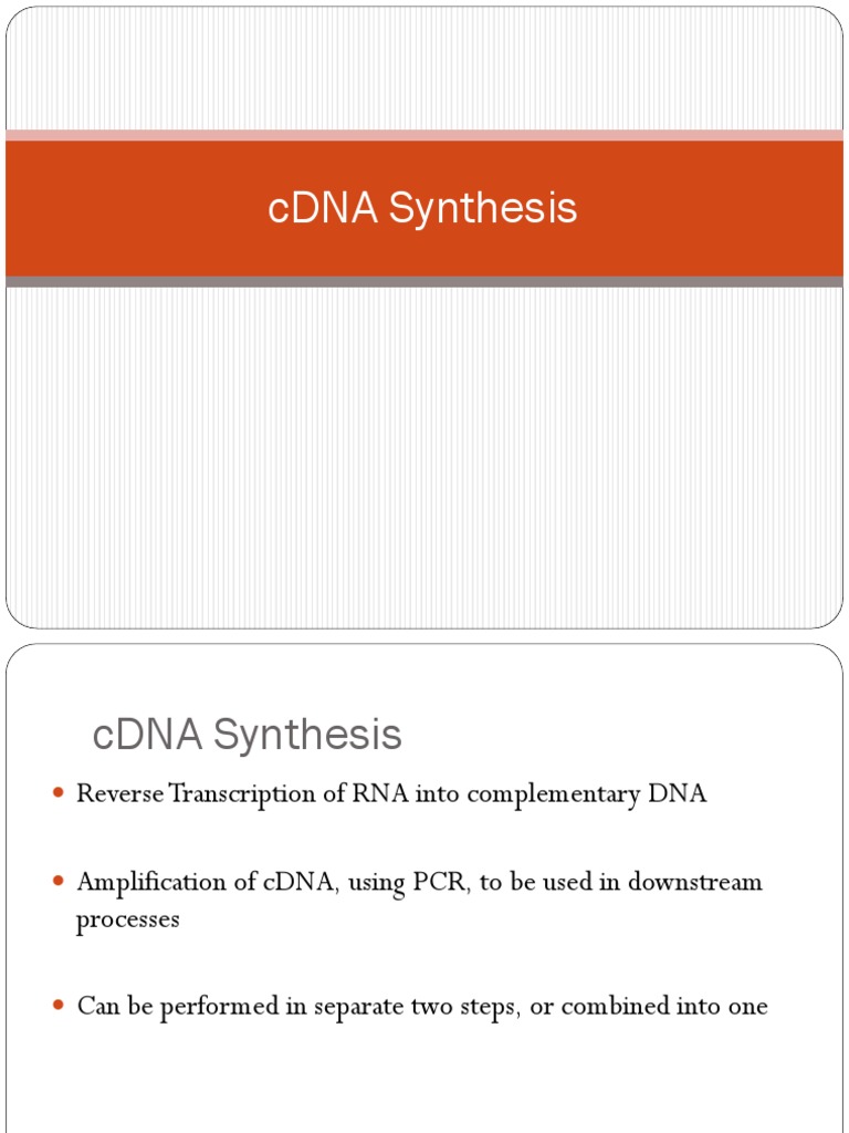 BT322 Lecture 2 - CDNA Synthesis | PDF