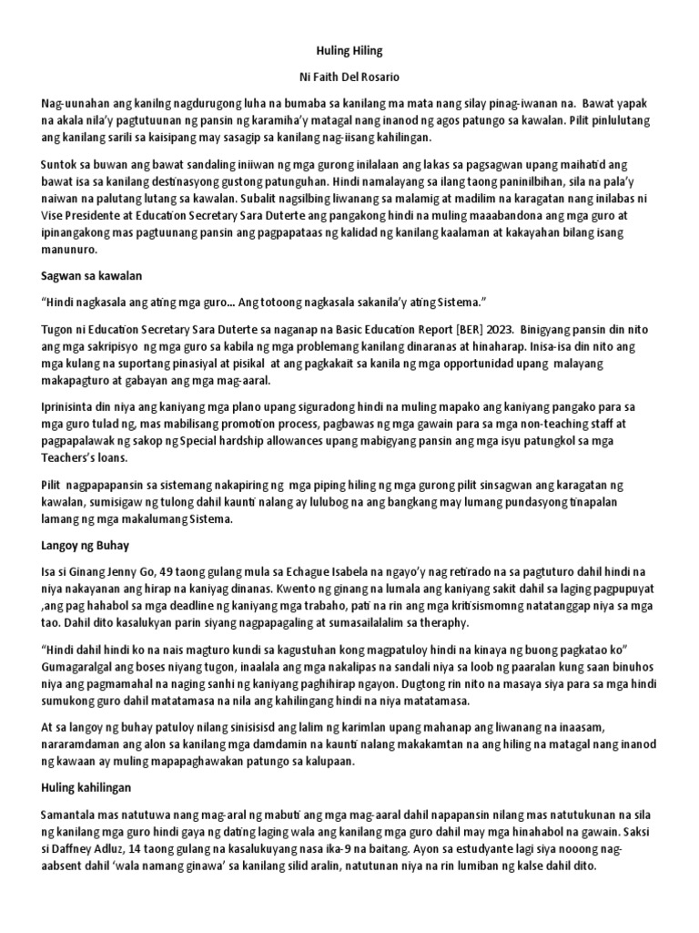 Feature - Huling Hiling | PDF