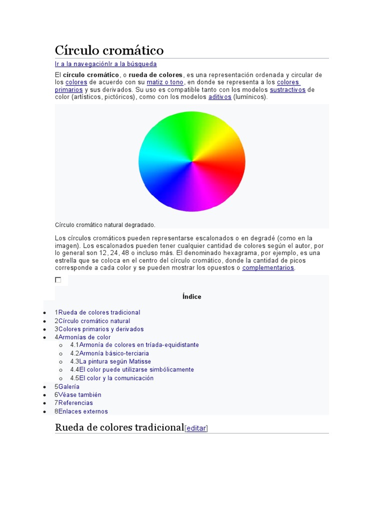 Círculo Cromático: Guía Completa | PDF | Color | Azul