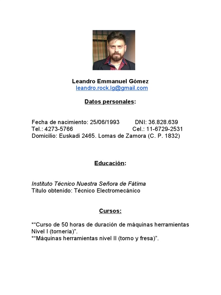CV Leandro Gómez | PDF