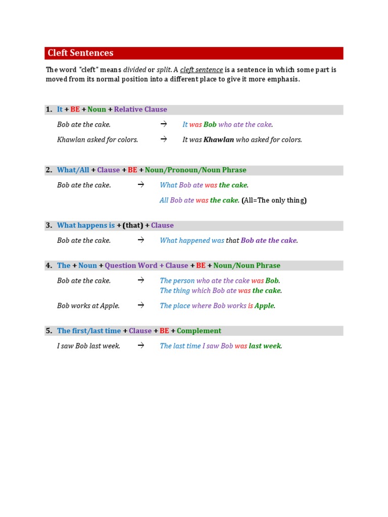 Cleft Sentences | PDF
