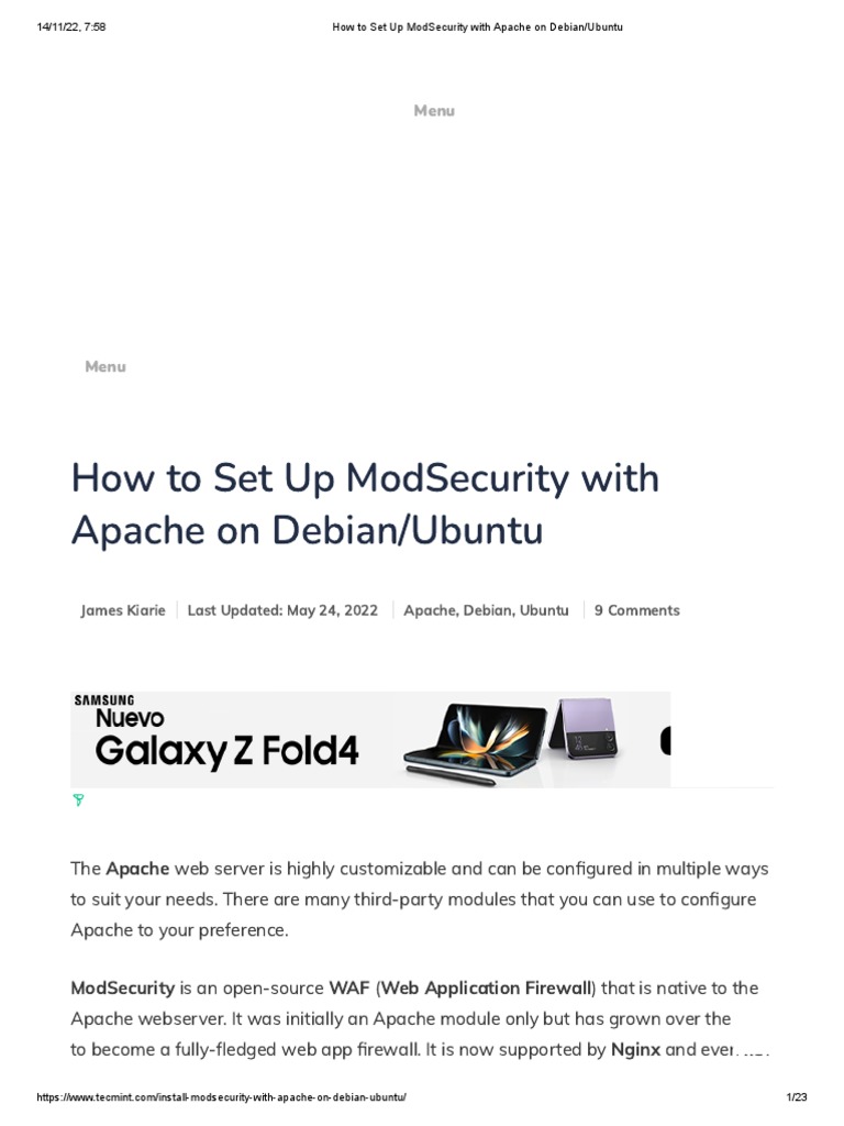 How To Set Up Modsecurity With Apache On Debian Ubuntu Pdf