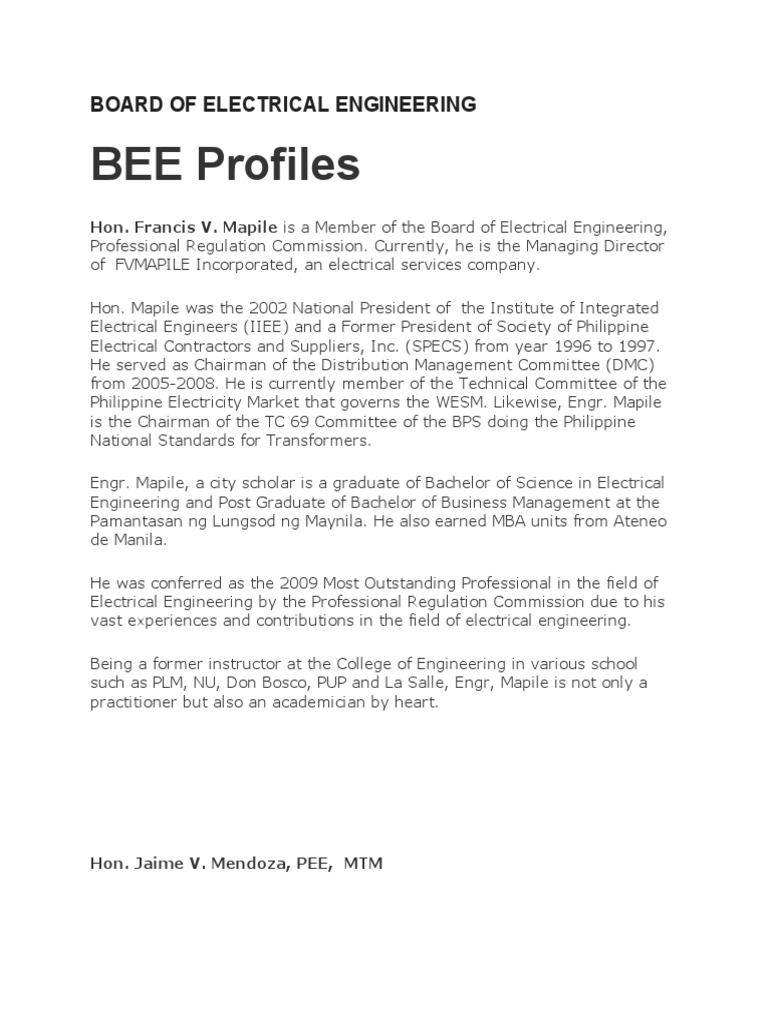 1 Board of Electrical Engineering | PDF | Qualifications | Vocational ...