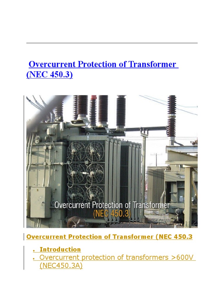Transormer Protection | PDF | Transformer | Fuse (Electrical)