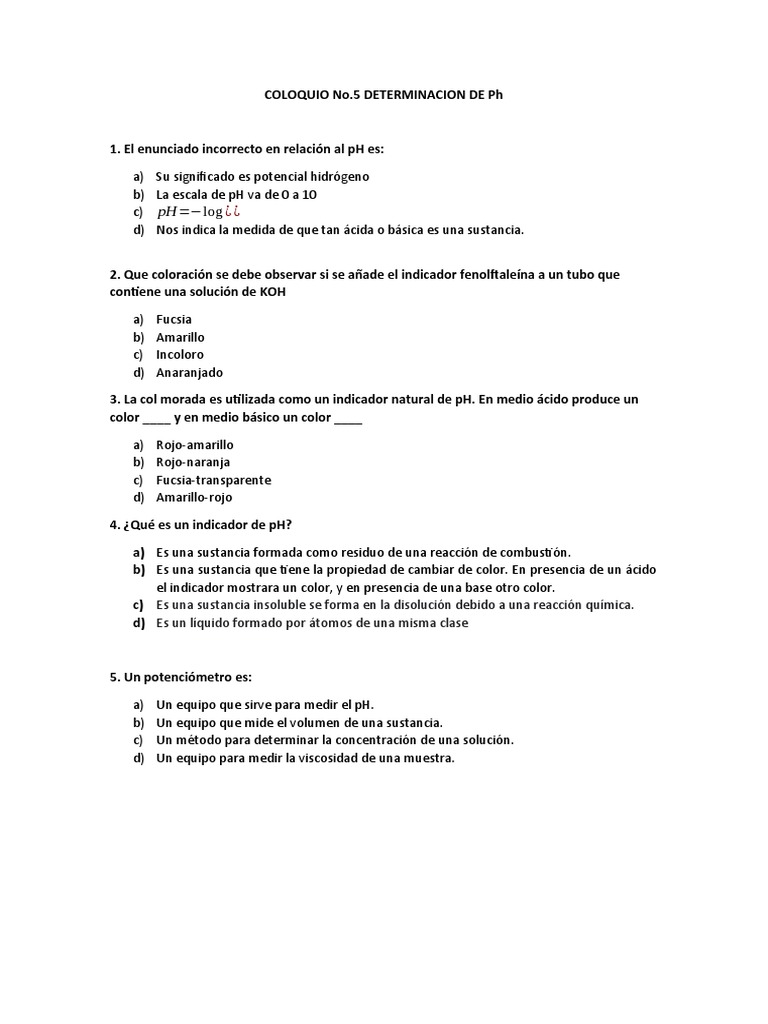 Determinación de pH y sus Indicadores | PDF