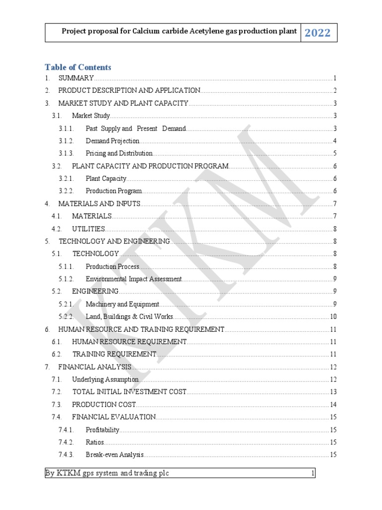 Calcium Carbide Producton Feasibility Study | PDF | Net Present Value | Internal Rate Of Return