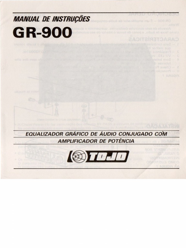ToJo GR-900 MANUAL DE INSTRUÇÕES | PDF