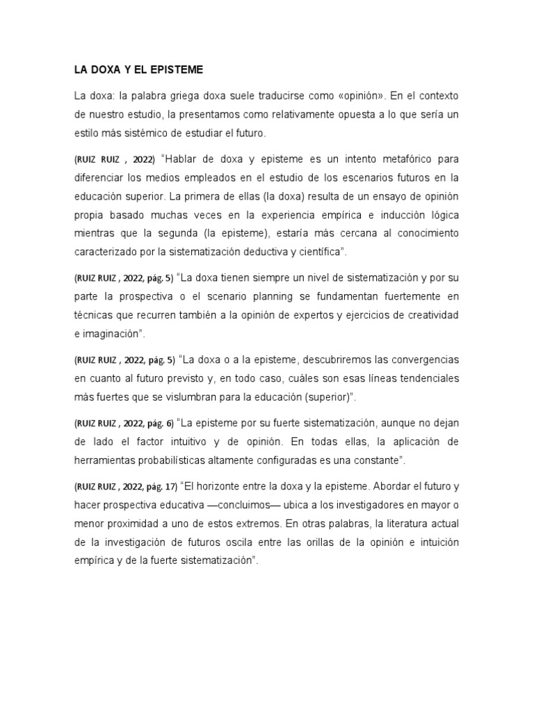 La Doxa y El Episteme | PDF | Filosofía