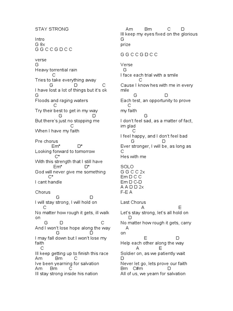 Stay Strong | PDF | Song Structure