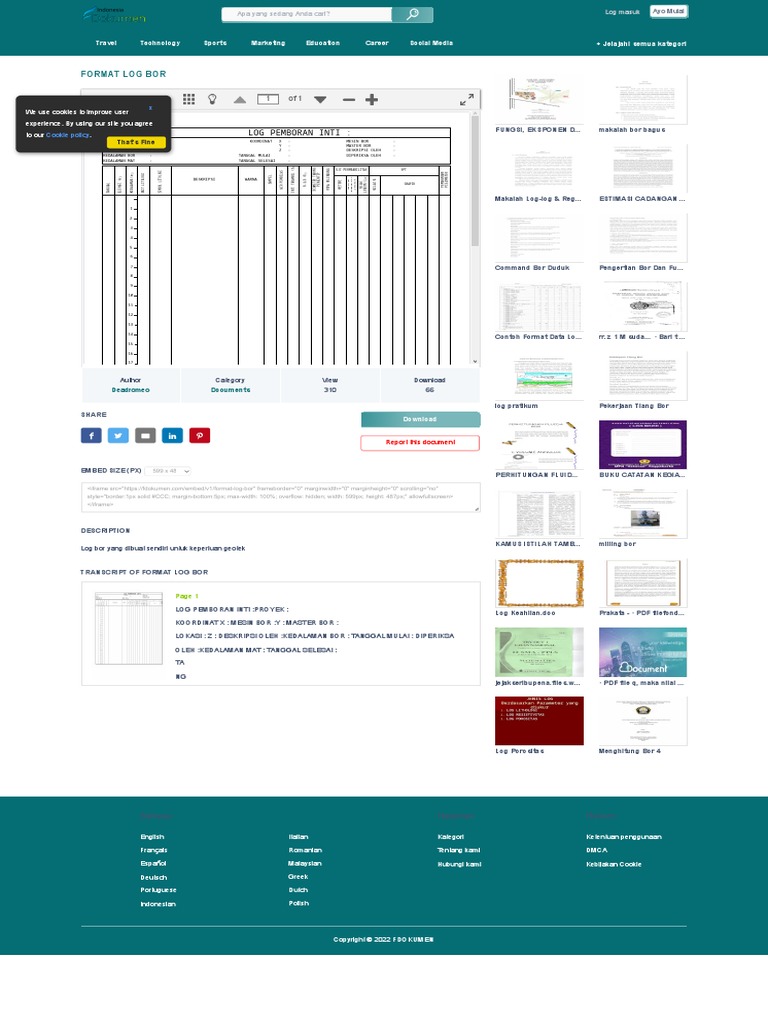 Format Log Bor - (XLS Document) | PDF