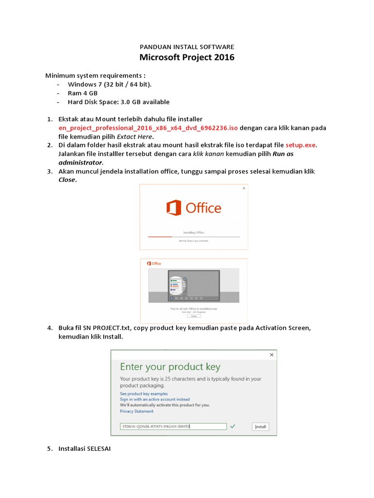 Panduan Instalasi Project 2016 | PDF | Komputer