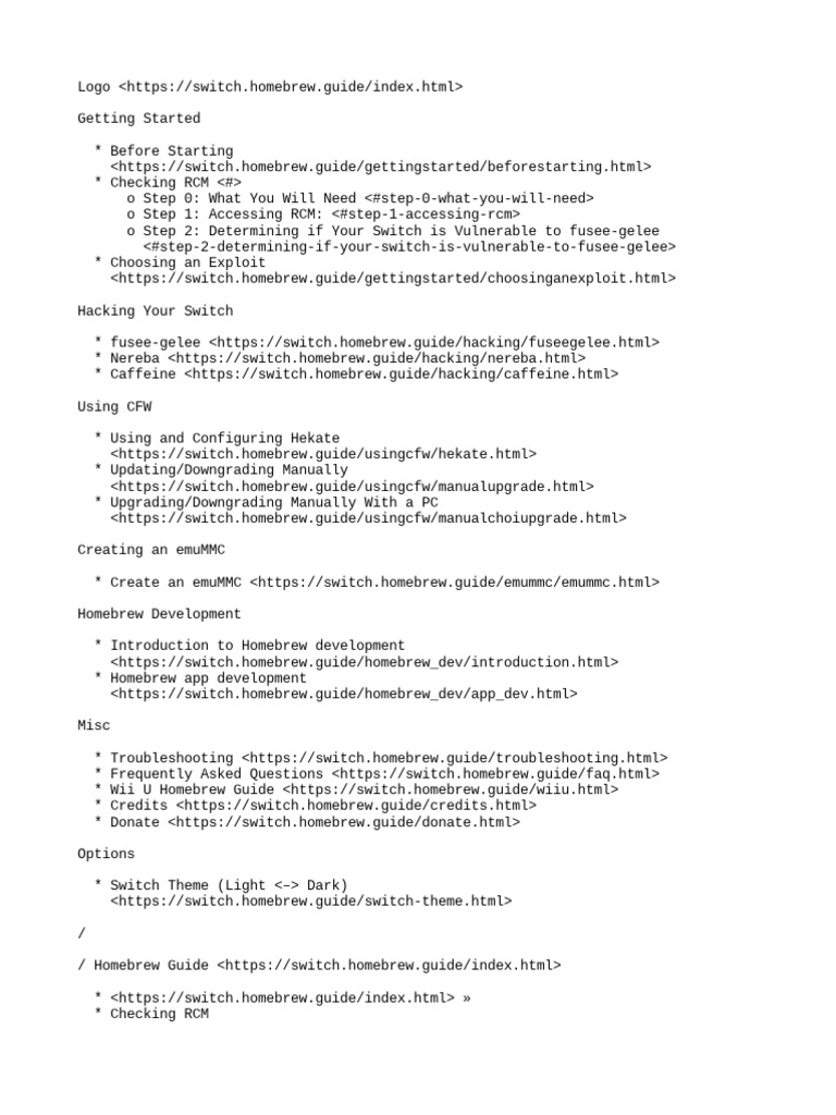 Checking RCM - Homebrew Guide Documentation | PDF | Usb | Android (Operating System)