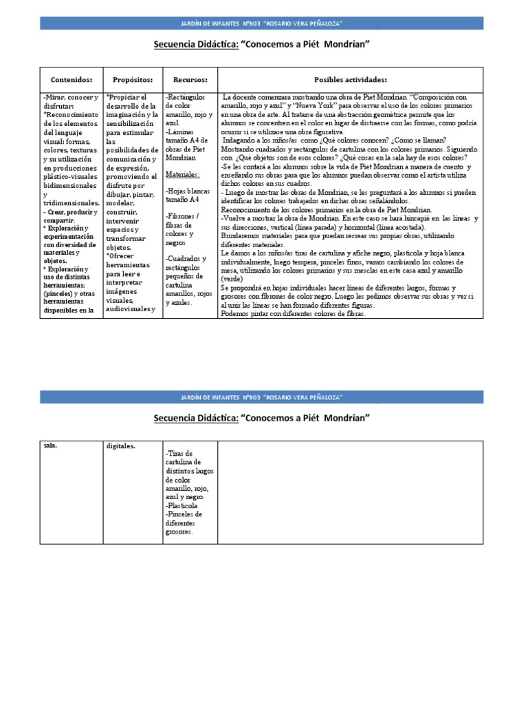 Mondrian para Niños: Colores y Arte | PDF | Estudios de idiomas ...