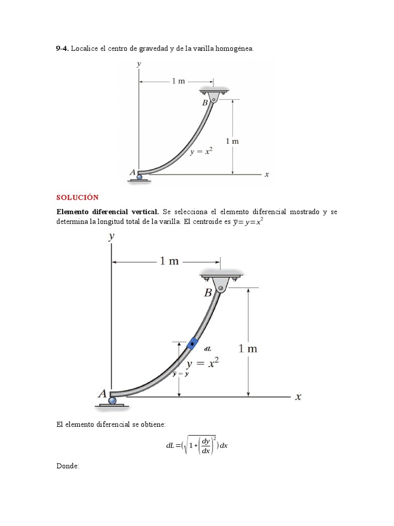 9-4. Localice El Centro de Gravedad y de La Varilla Homogénea | PDF