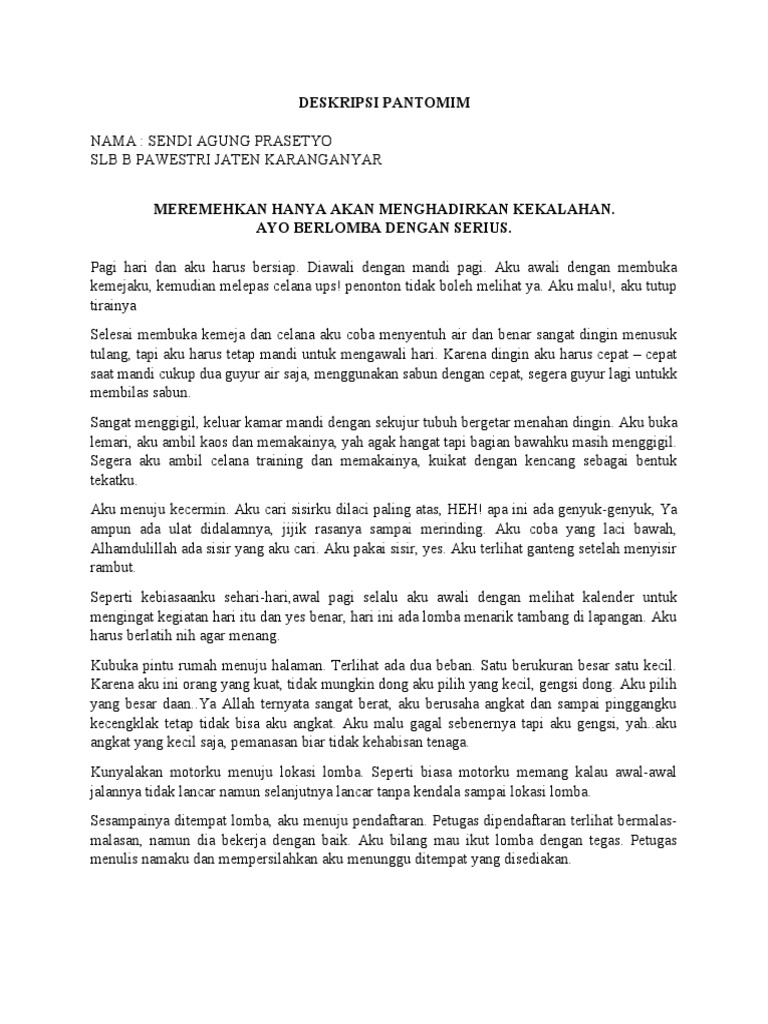 Pantomim: Pelajaran dari Kegagalan | PDF