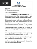Cuento Mi Primer Dia de Clases | PDF