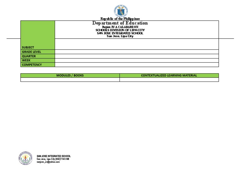 Contextualized Learning Materials Format | PDF