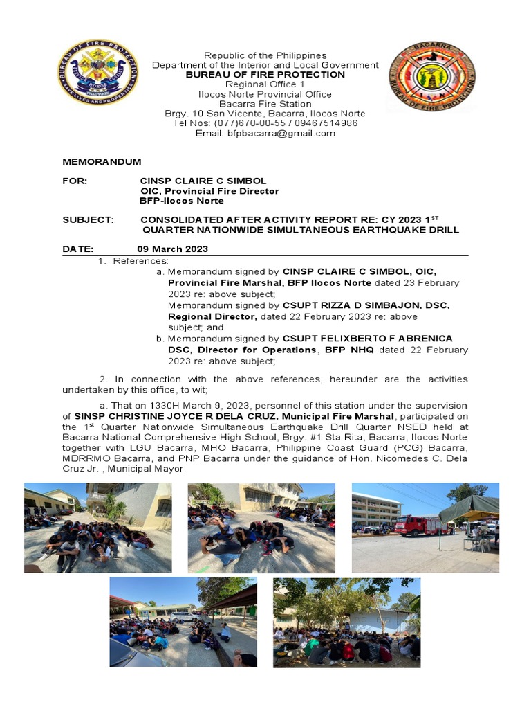 COSOLIDATED AAR - 1st QTR NSED | PDF